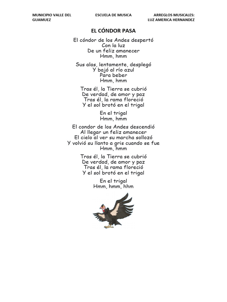 El Condor Pasa Letra | PDF