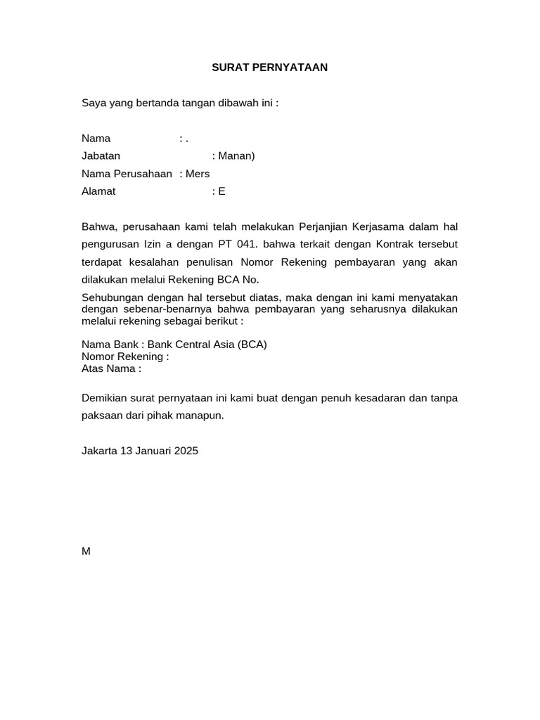 Surat Pernyataan Non PKP | PDF