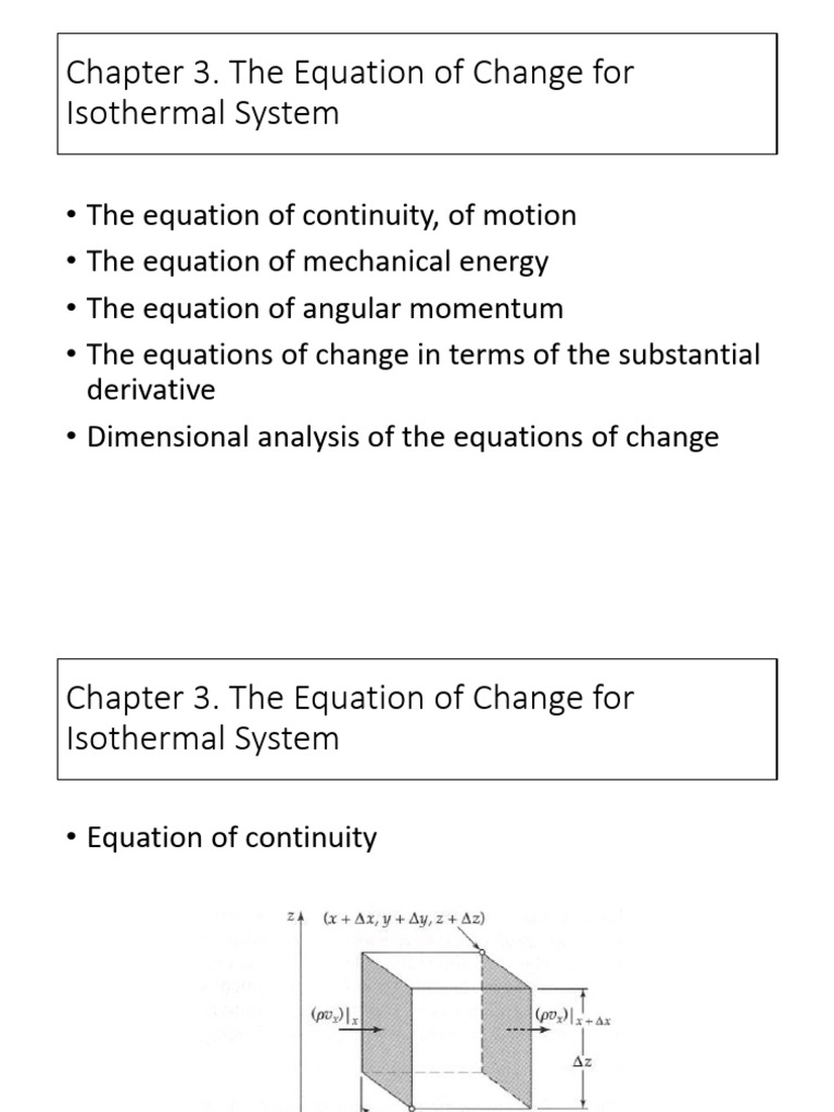 The Equations of Change For Isothermal Systems (Mikroskopik) | PDF ...