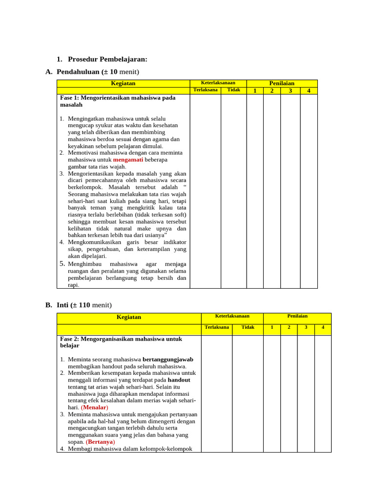 Contoh Sintaks Model Pembelajaran Berbasis Masalah | PDF