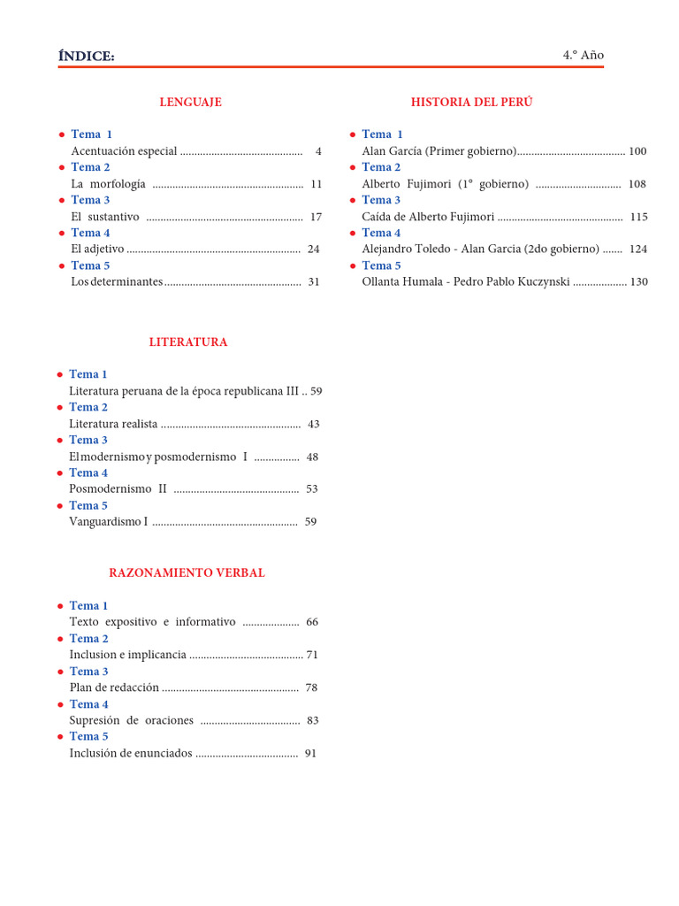 Indice Letras Ii Bim | PDF | América del Sur | Comunidad andina