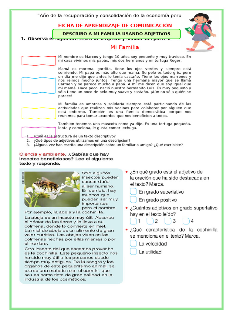 Ficha-Mierc-Comun-Describo A Mi Familia Usando Adjetivos | PDF