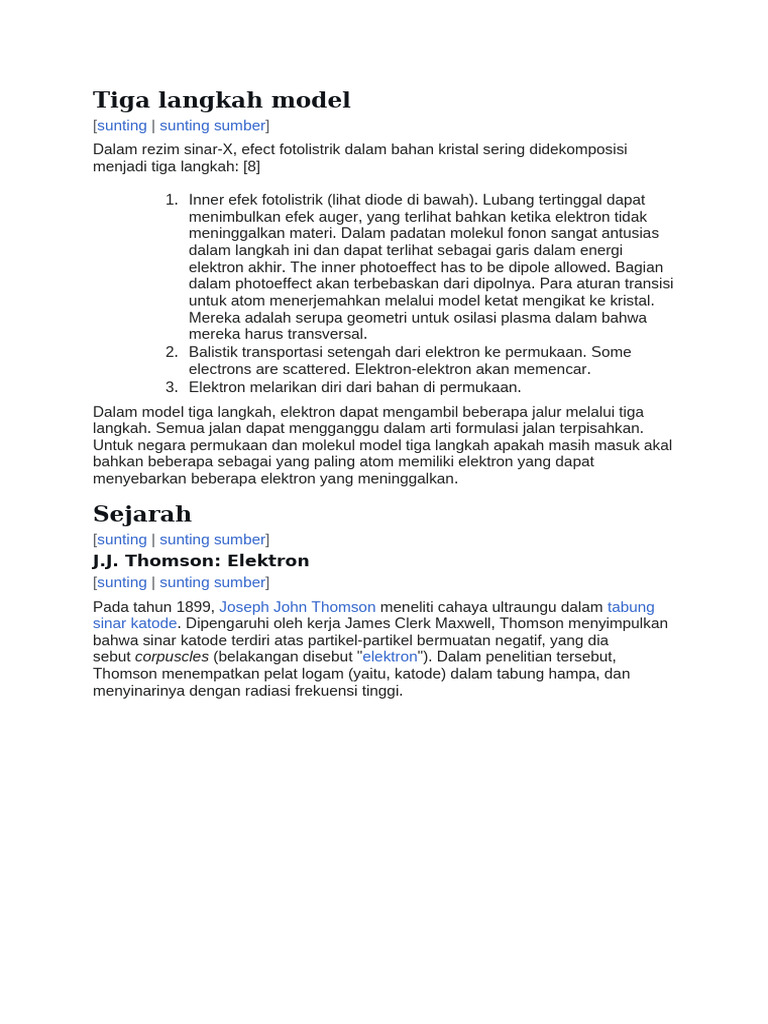 Tiga Langkah Model Efek Fotolistrik | PDF