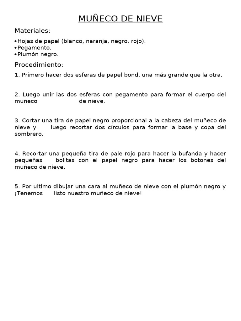 Muñeco de Nieve | PDF