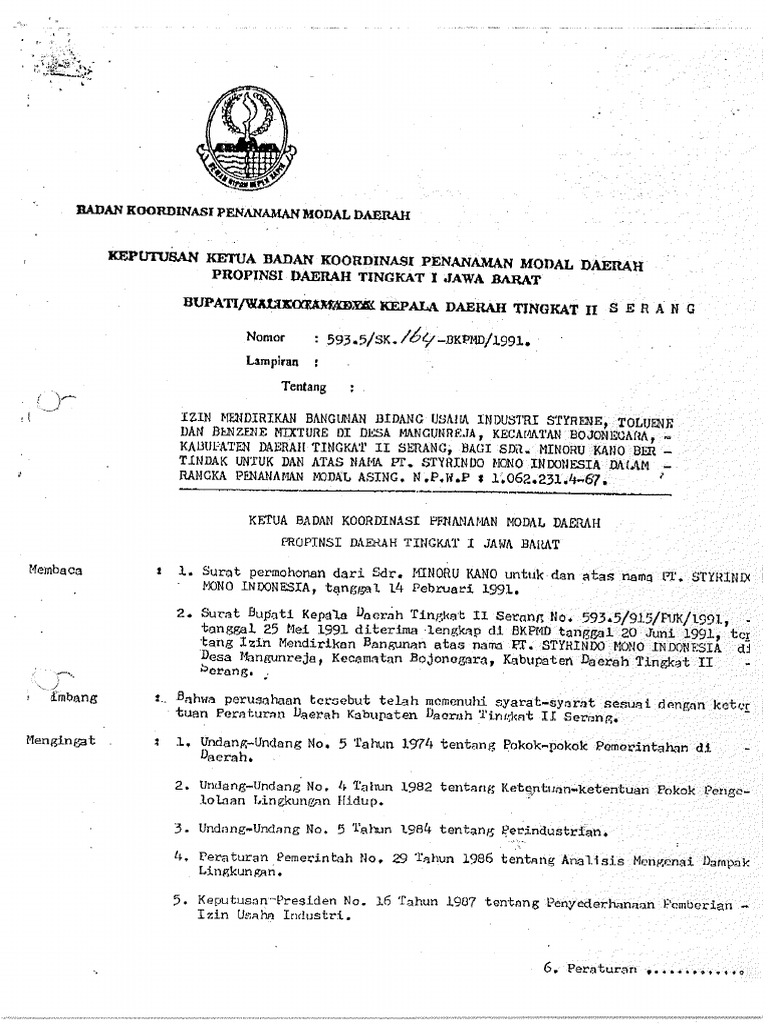 IMB SM, TBM Tahun 1991 | PDF