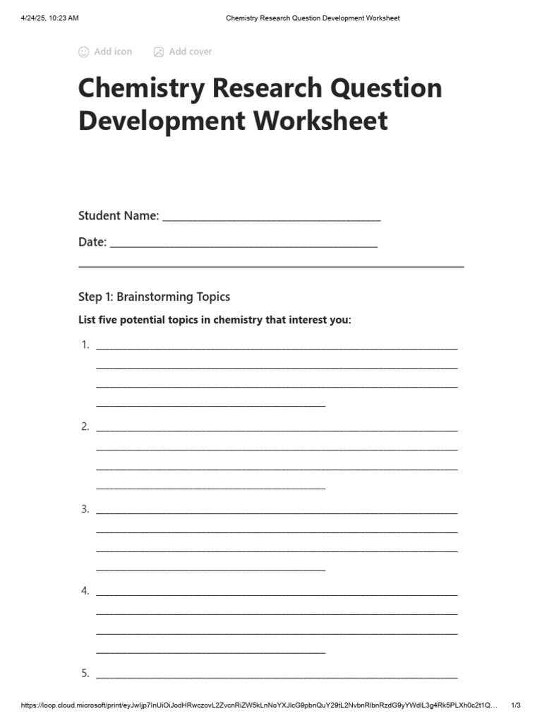 Chemistry_Research_Question_Development_Worksheet | PDF | Scientific ...