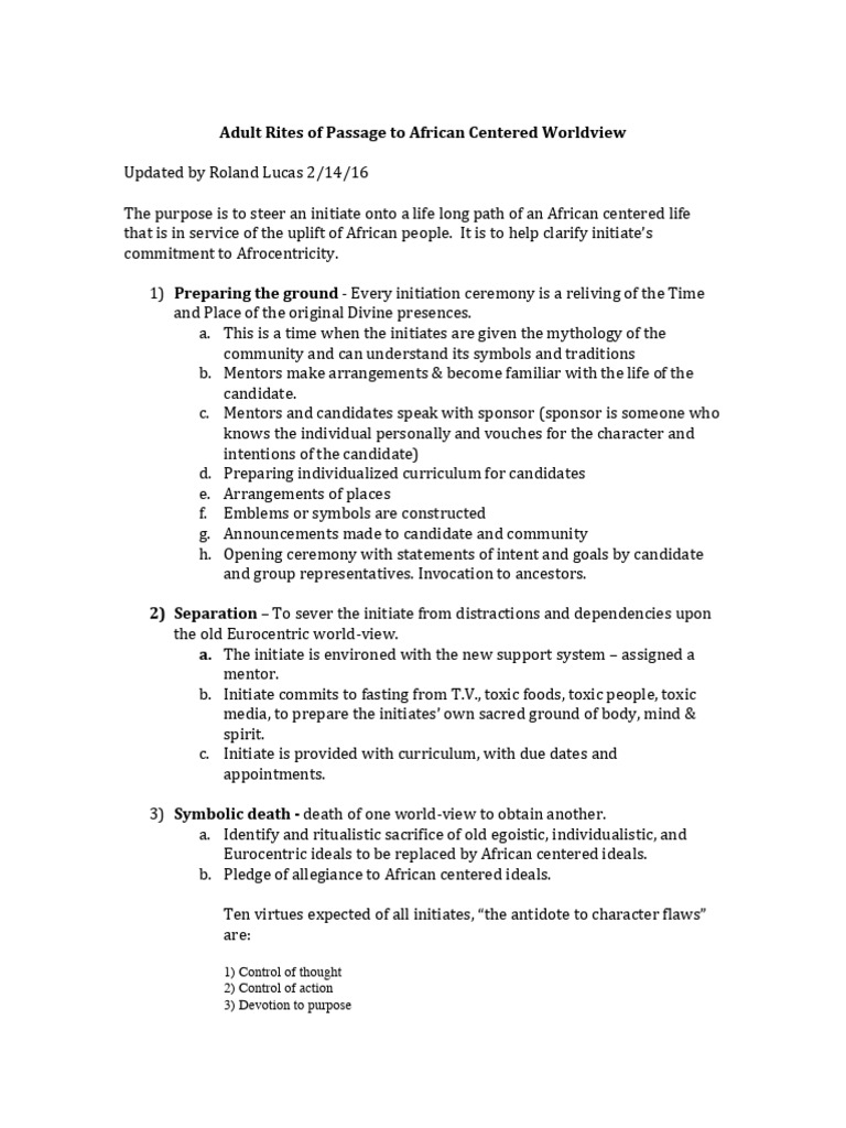 african-centered-adult-rights-of-passage-8 | PDF | Leadership