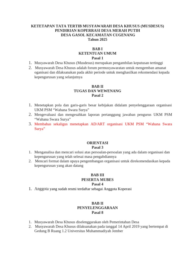 Tata Tertib Mubes | PDF