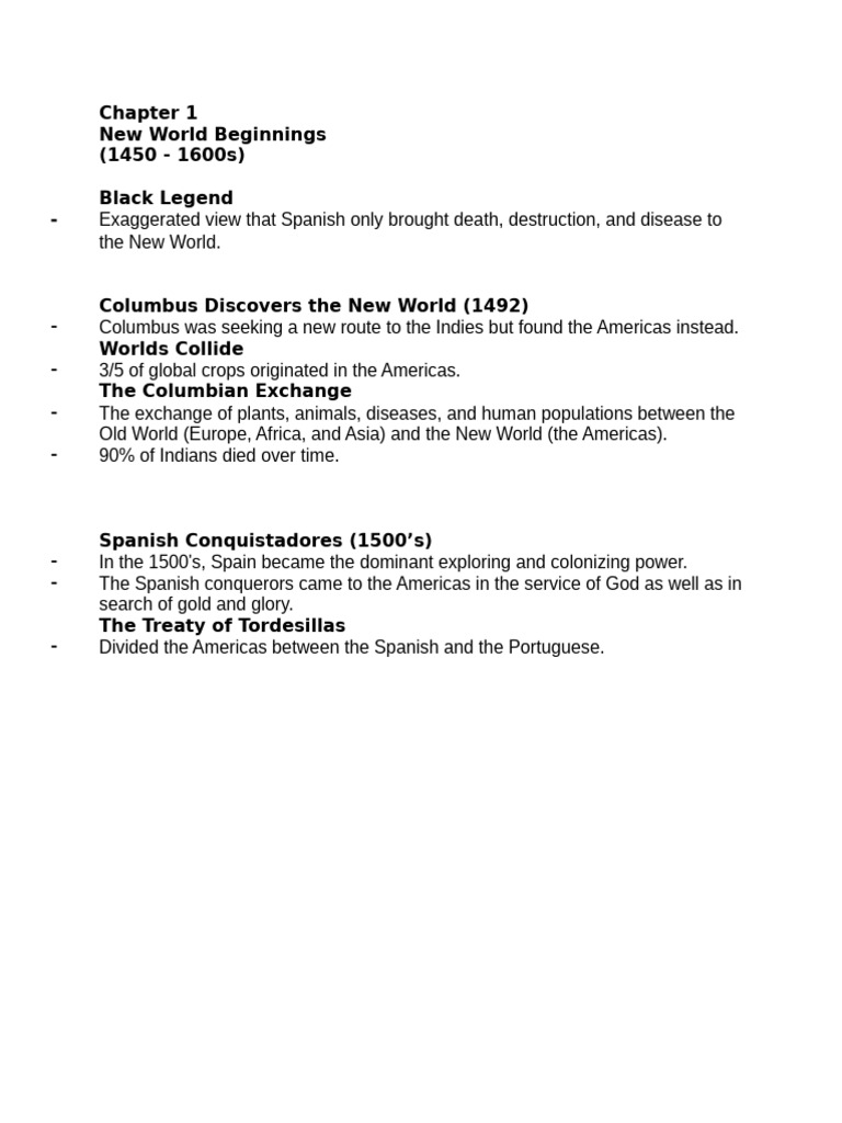 Chapter 1 - AP US History | PDF