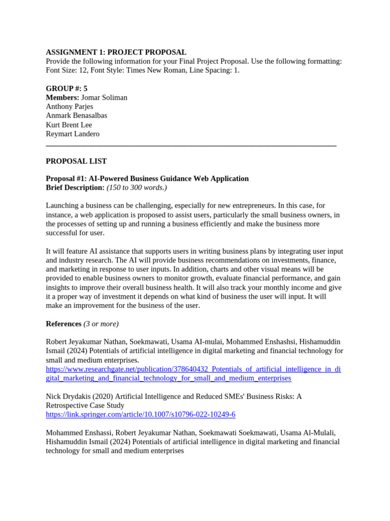 ASSIGNMENT-1_-Project-Proposal | PDF