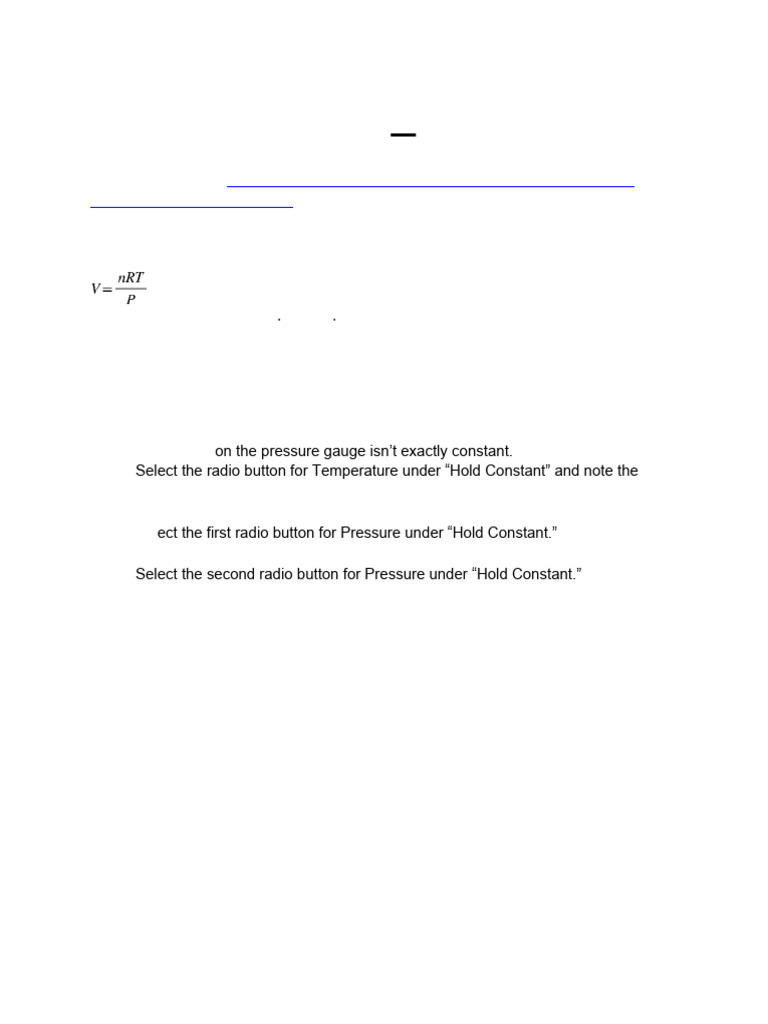 Ideal & Real Gas PhET Lab | PDF | Gases | Temperature
