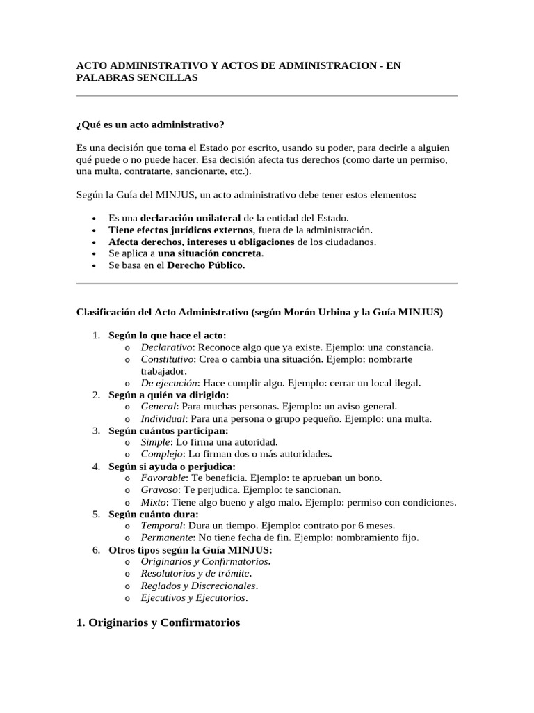 Acto Administrativo y Actos de Administracion | PDF | Estado (política) | Gobierno