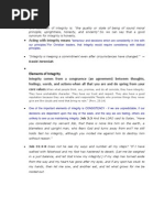 Integrity Value Experience 3 Worksheet | PDF