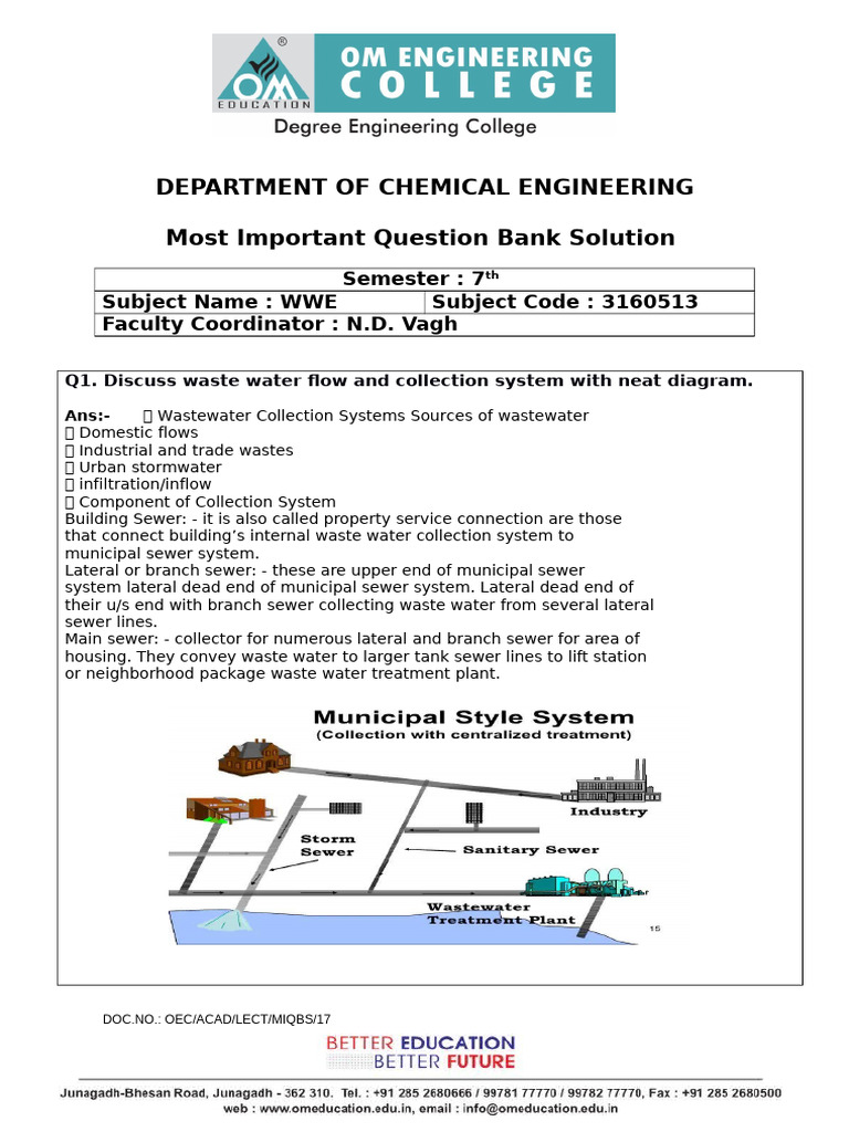 Most Imp Question Bank Solution | PDF | Sewage Treatment | Anaerobic ...