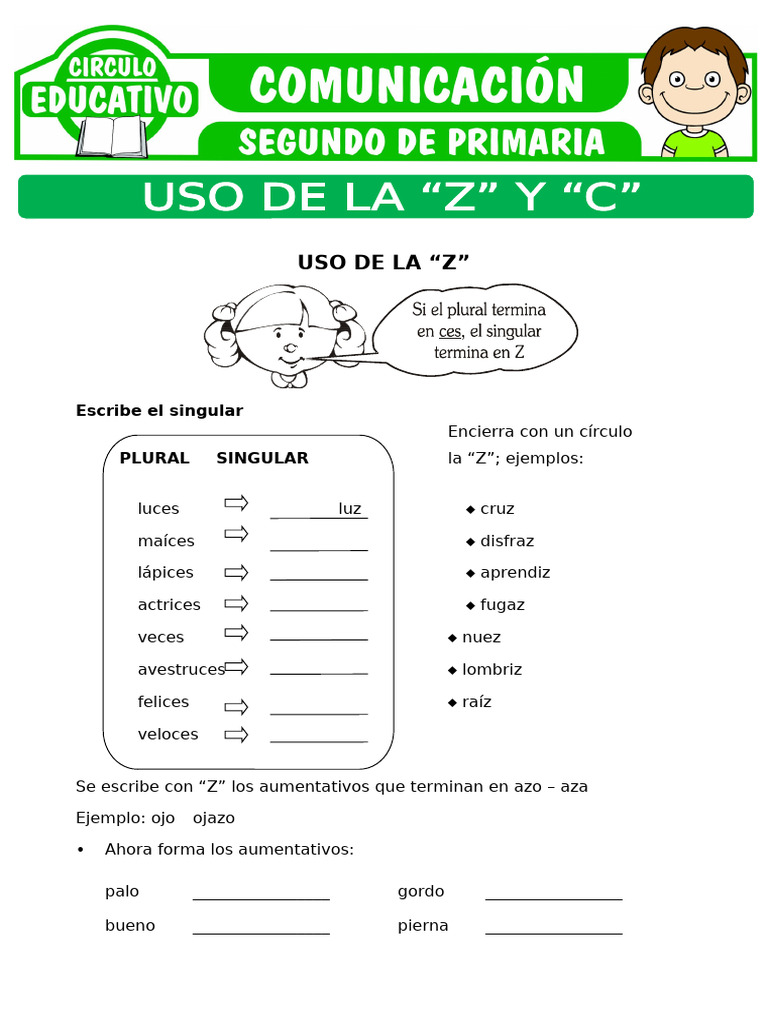 Uso de la letra Z en singular y plural | PDF