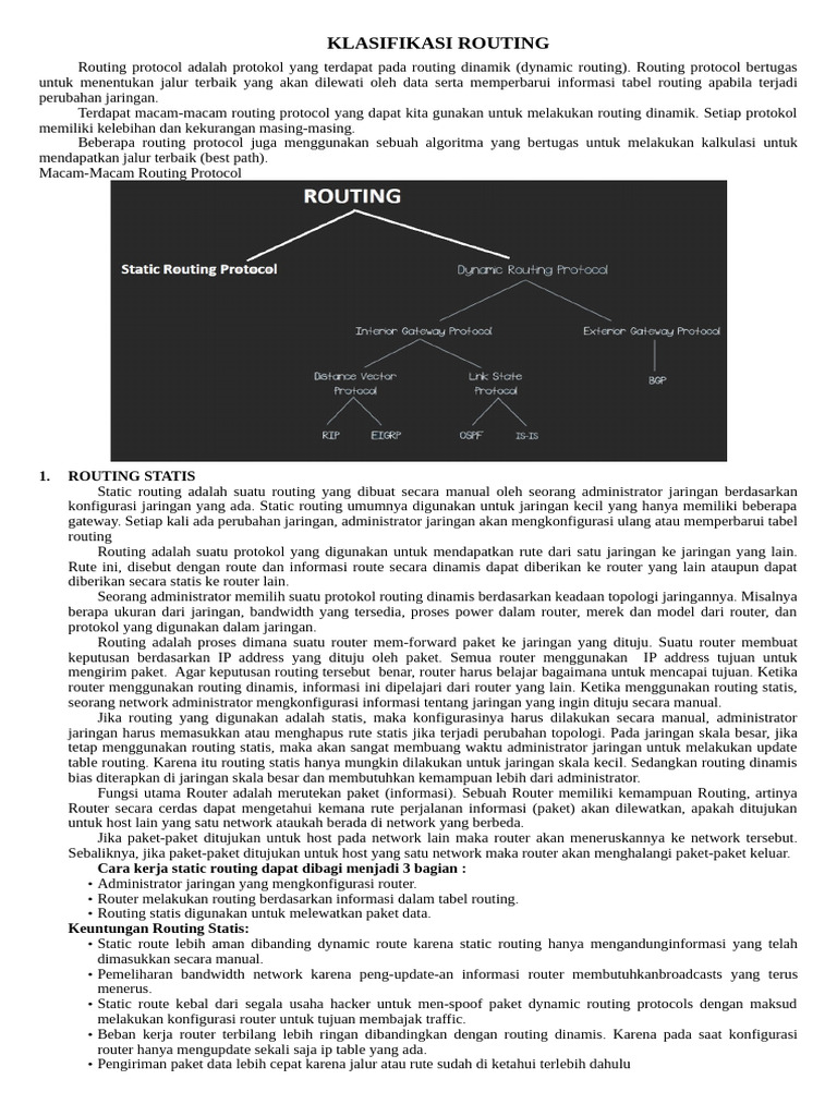 Klasifikasi Routing | PDF