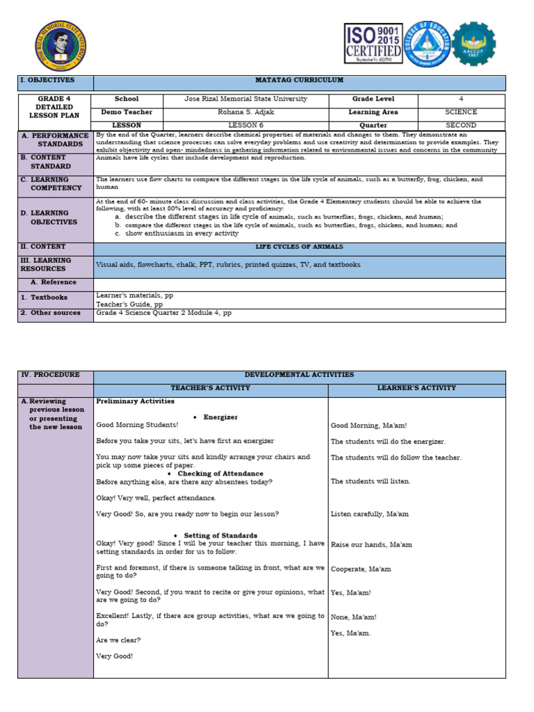 GRADE 4 DETAILED LESSON PLAN-LAPTOP-HTJ0RME9-2 | PDF | Egg | Butterfly
