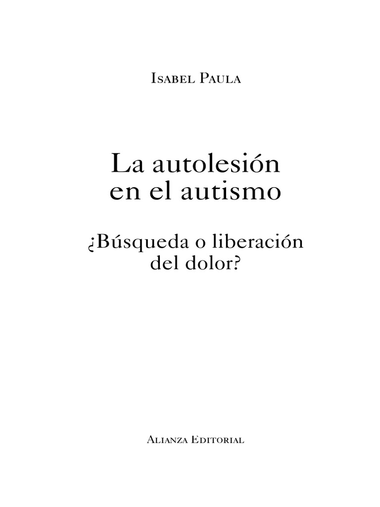 Autolesión en el autismo: causas y manejo | PDF | Autismo | Autolesiones