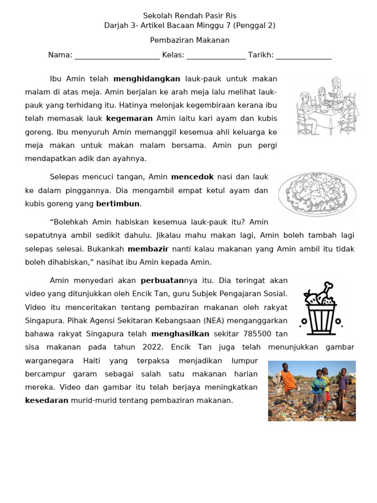 Minggu 7 - Pembaziran Makanan | PDF