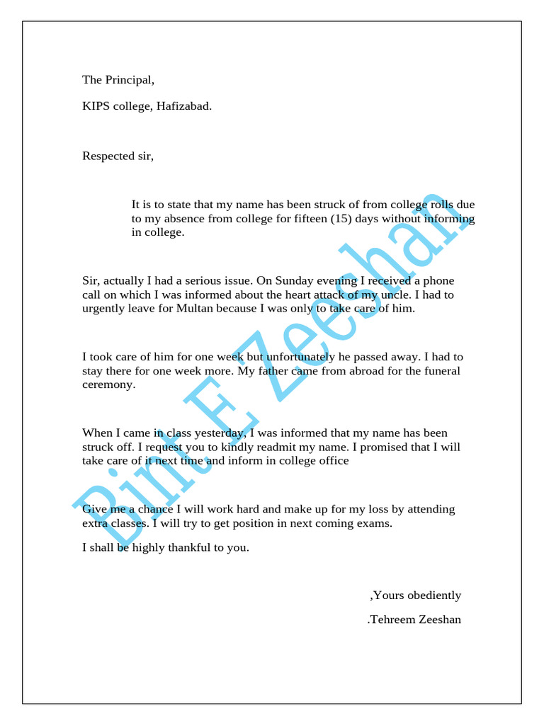 Application For Re-Addmission in College | PDF