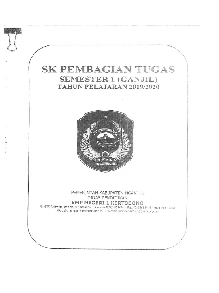 SK TUGAS 2019 2020 Ganjil | PDF