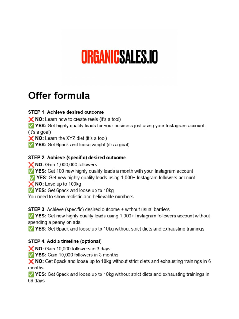 Offer Formula | PDF