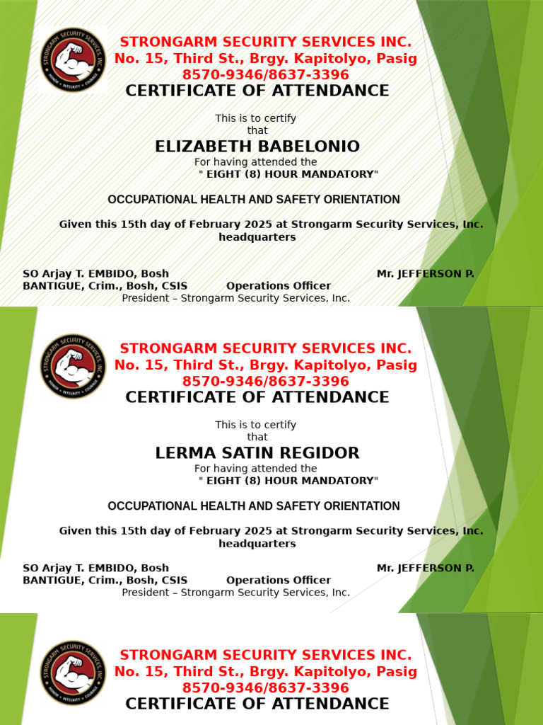 Sample Certificate For Seminars | PDF