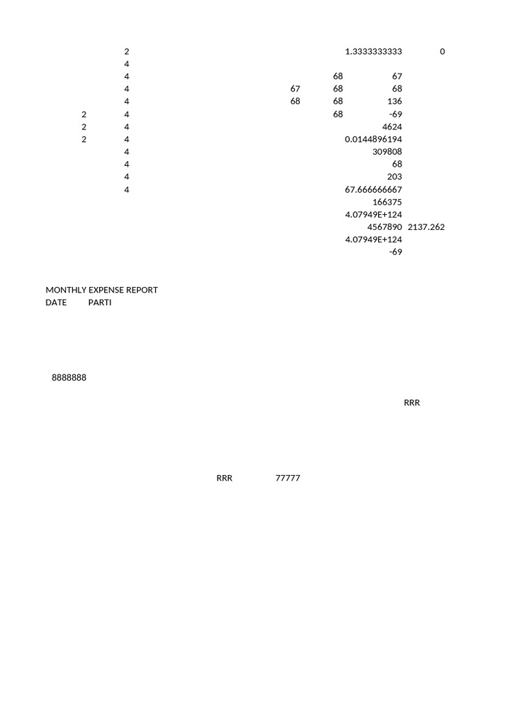 Sample Work Sheet | PDF