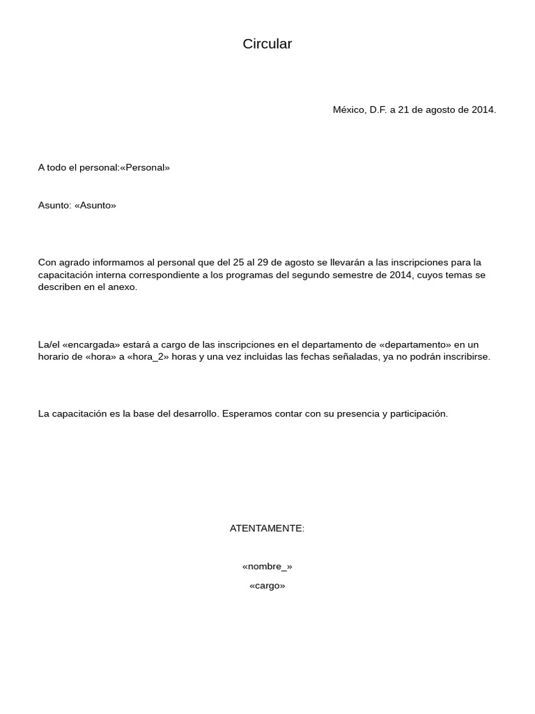 Circular Personal | PDF