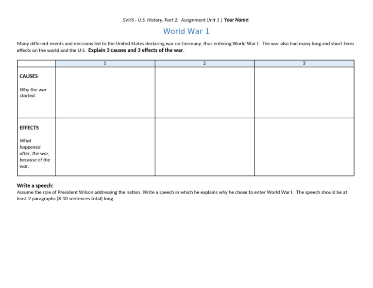 Causes and Effects of World War I | PDF