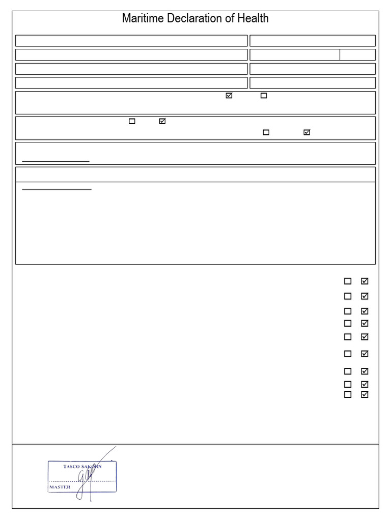 MaritimeDeclaration | PDF | Infection | Port