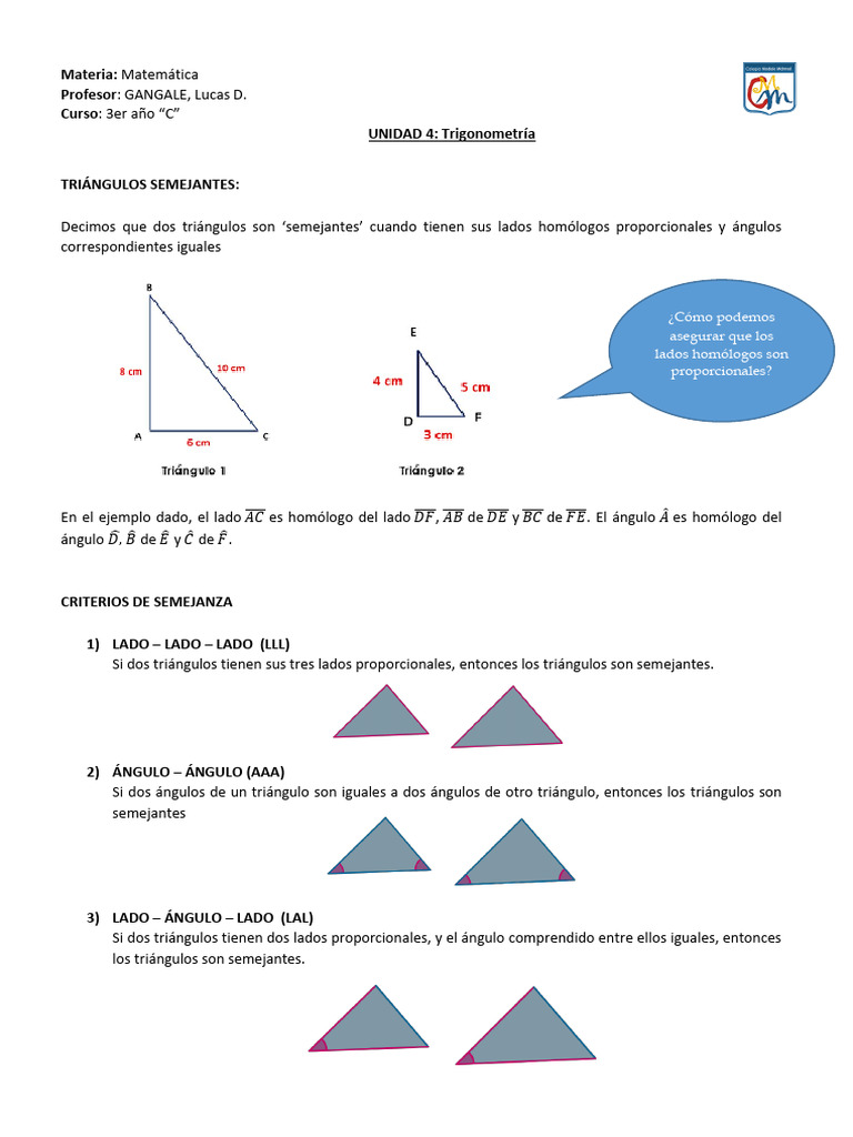 4U - Trigonometr-A | PDF | Funciones trigonométricas | Triángulo