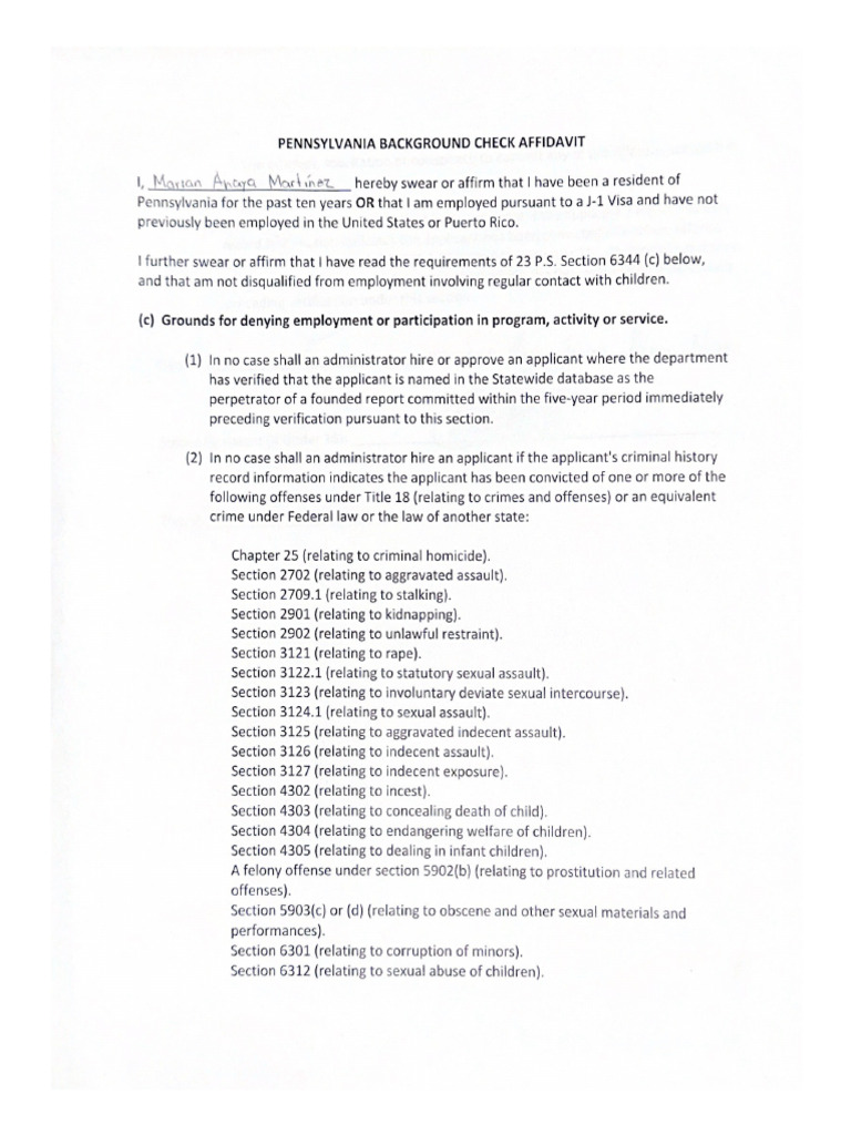 Background Affidavit | PDF