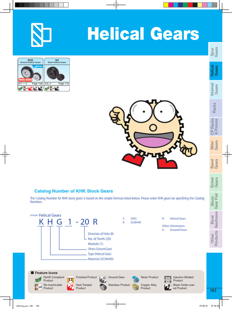 KHK Stock Gears Catalog Numbers Guide | PDF | Gear | Mechanical Engineering