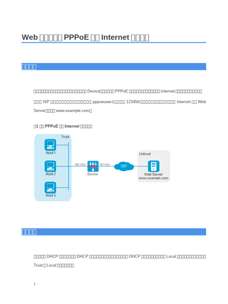 03 Web方式：通过PPPoE接入Internet典型配置 | PDF