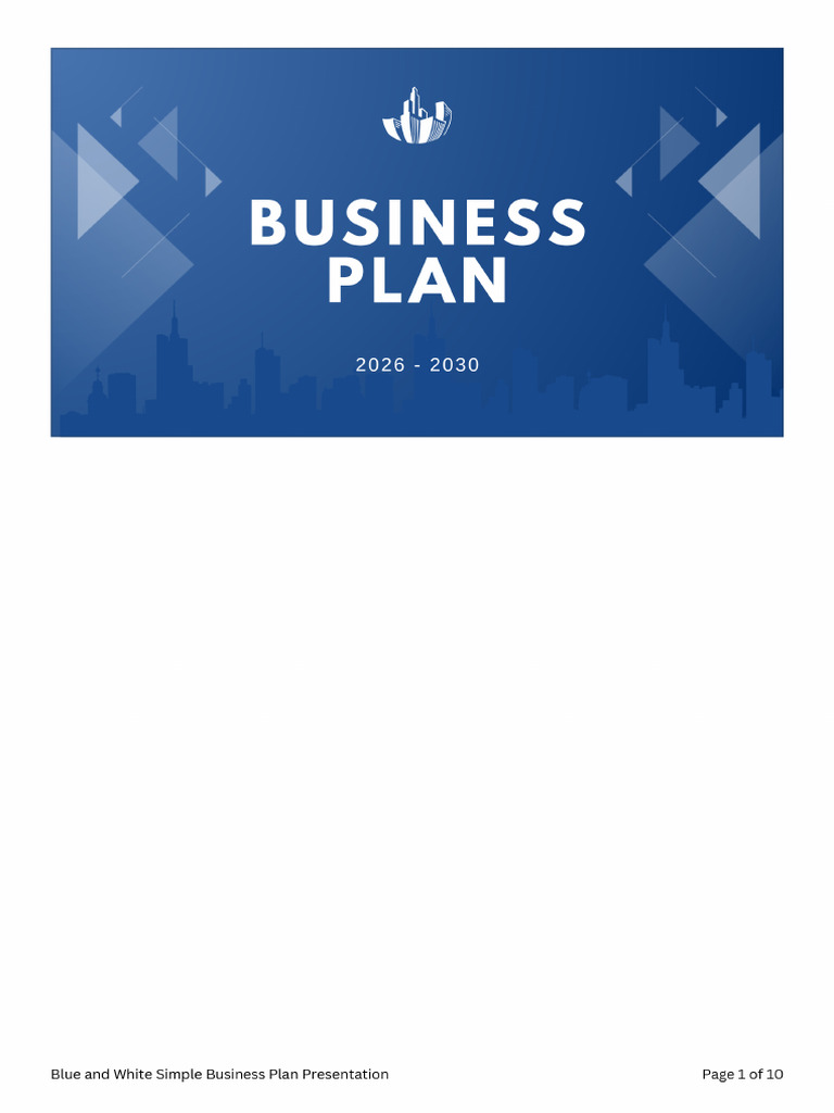 Blue and White Simple Business Plan Presentation | PDF