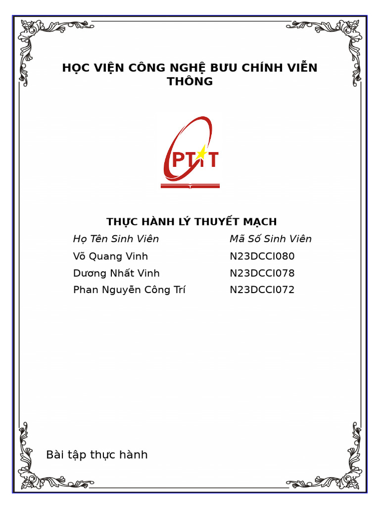Thuc_Hanh_Ly_Thuyet_Mach_Buoi1 | PDF