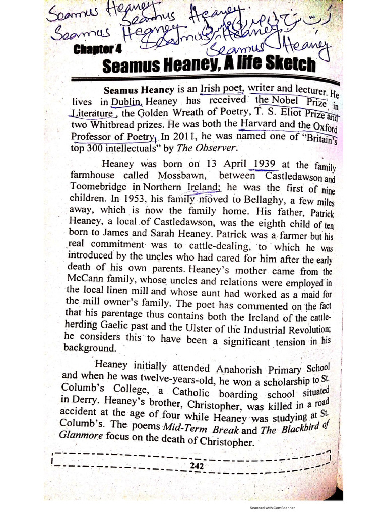 Seamus Heaney Poetry | PDF
