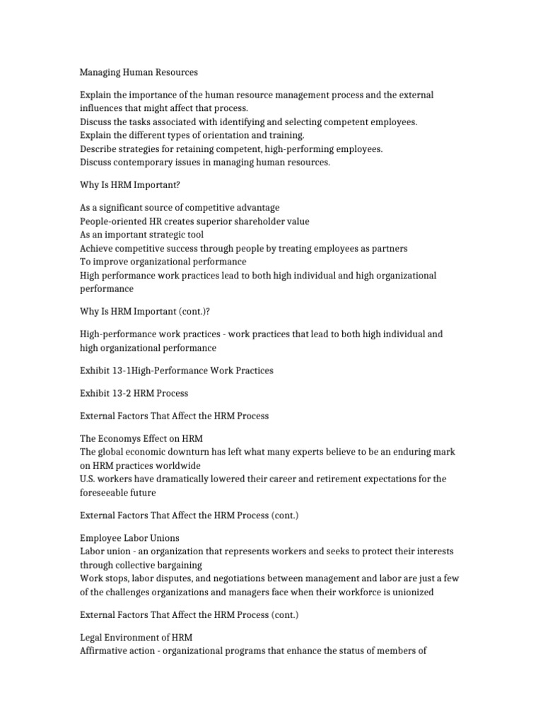 Essential HRM Strategies and Challenges | PDF | Human Resource ...