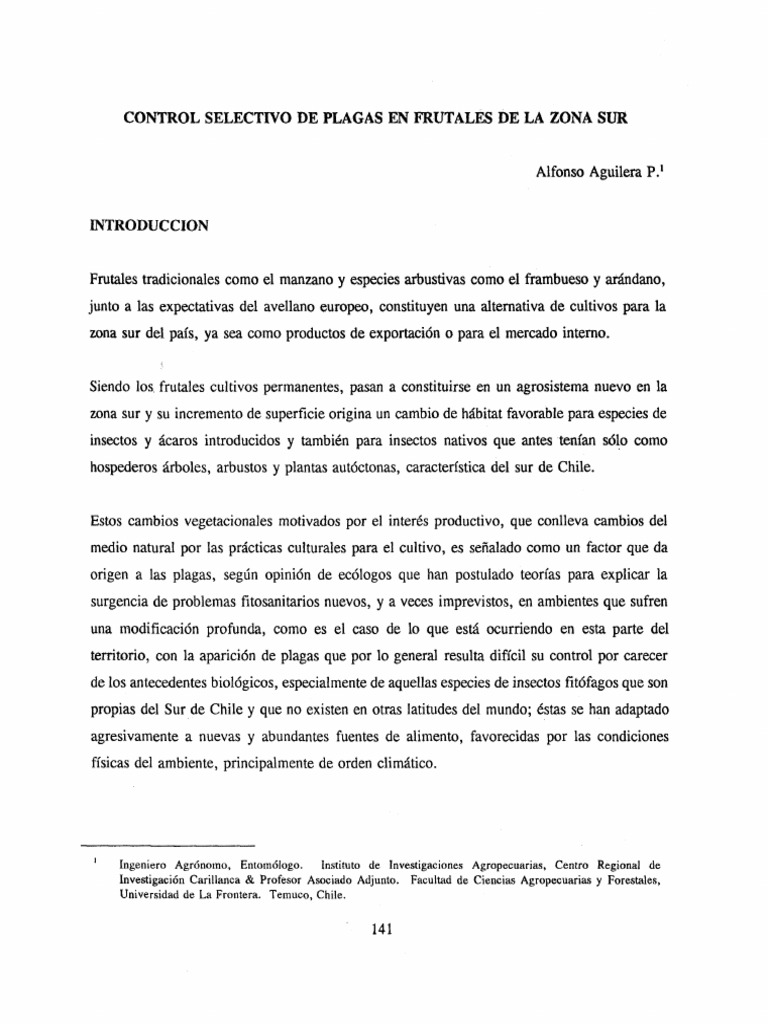 Control de Plagas en Frutales del Sur | PDF | Plaga (organismo) | Insectos