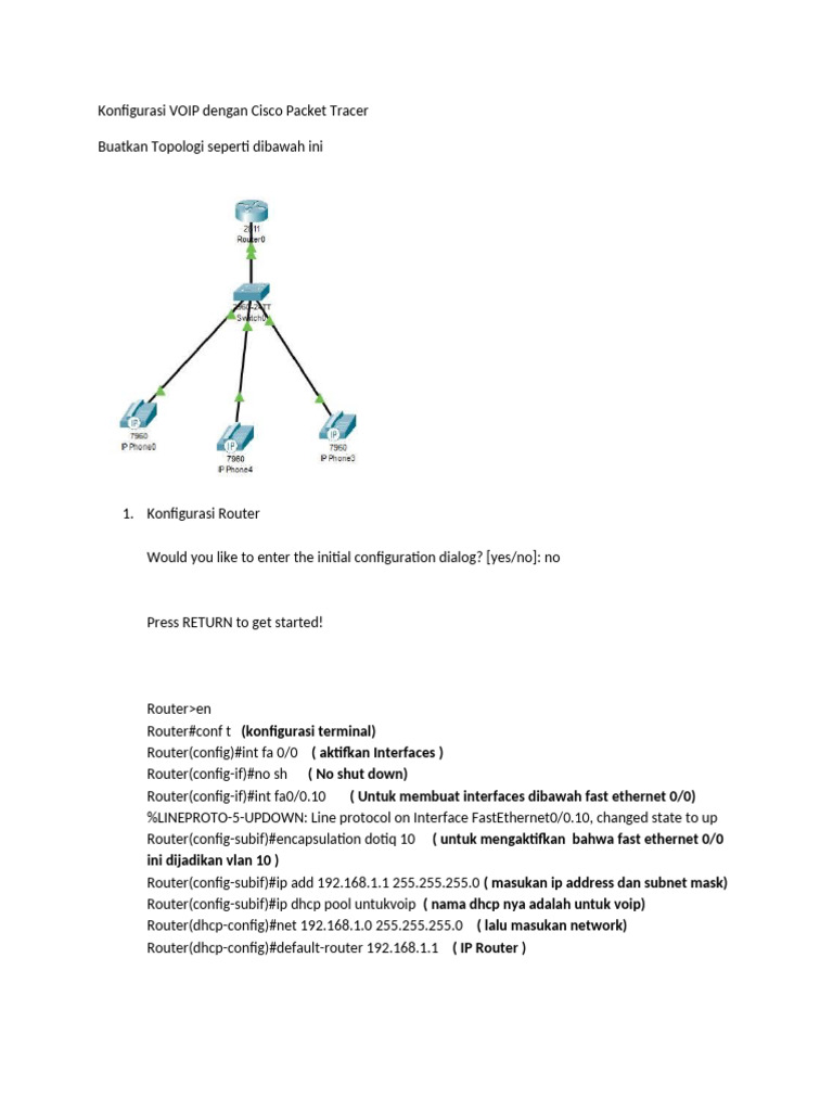 Konfigurasi VOIP Dengan Cisco Packet Tracer | PDF
