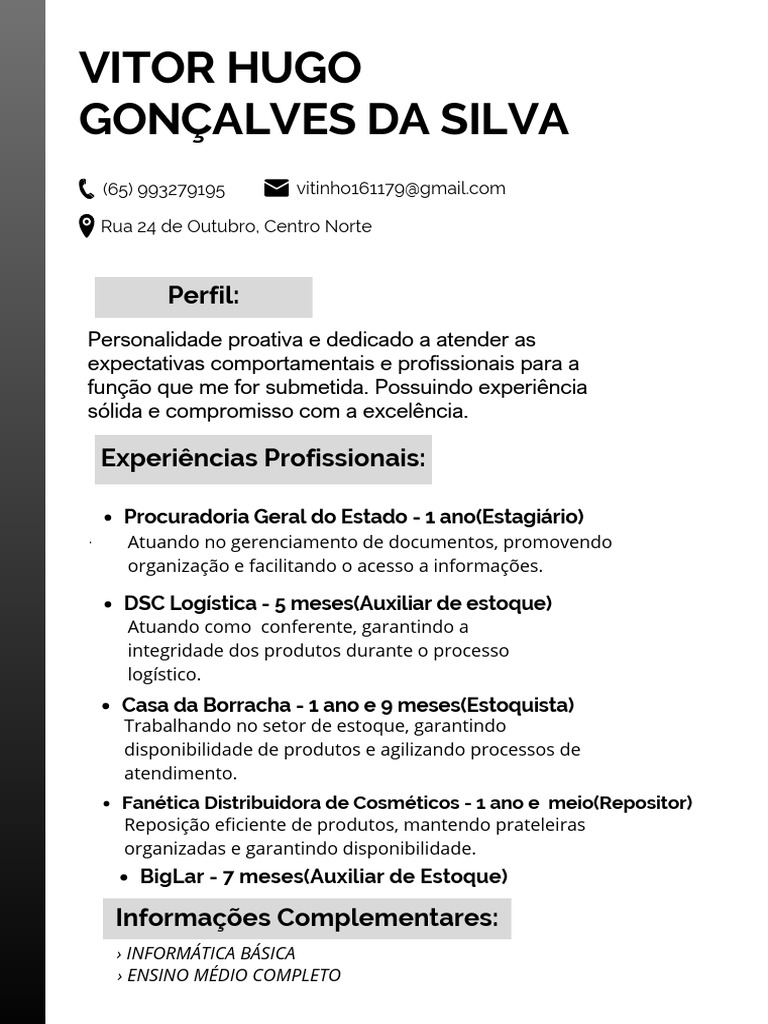 Vitor Hugo Currículo | PDF