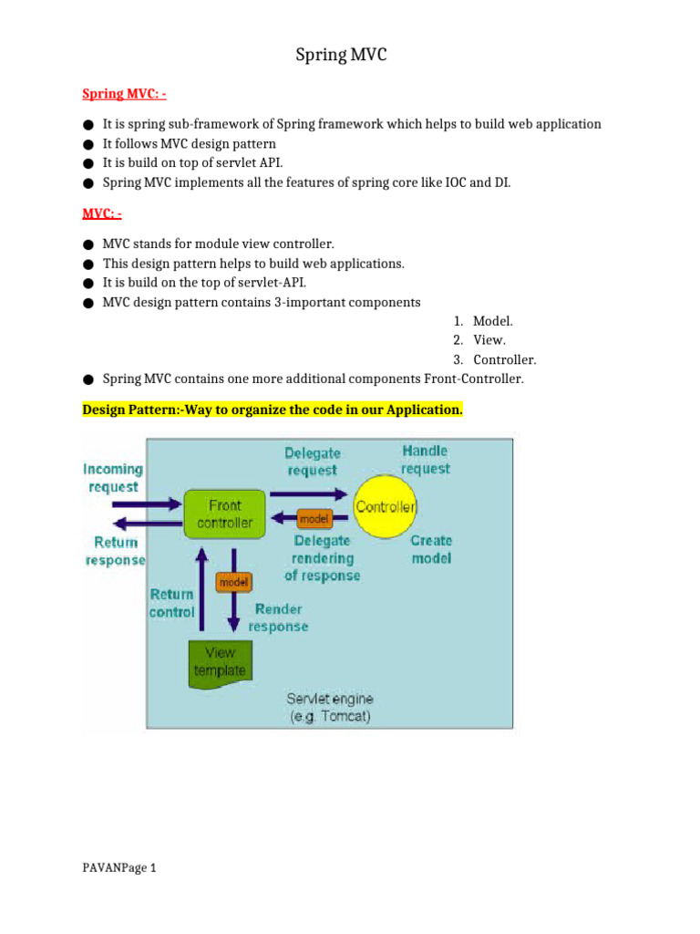 Spring MVC | PDF | Spring Framework | Model–View–Controller