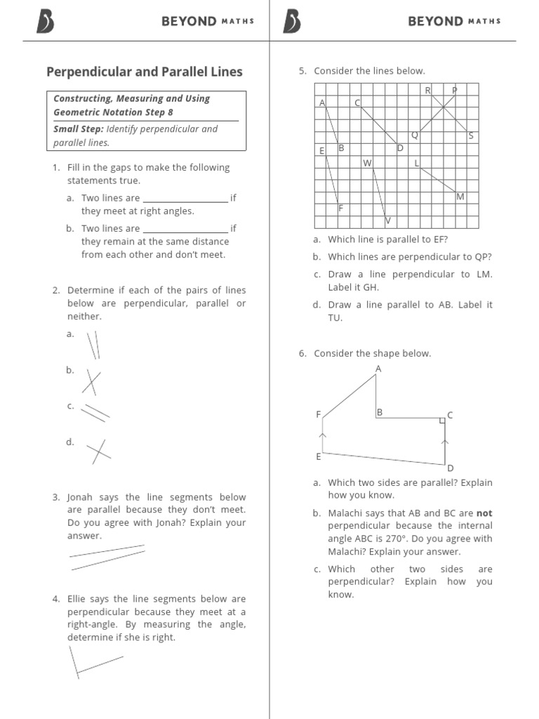 Perpendicular or Parallel Lines | PDF | Perpendicular | Angle