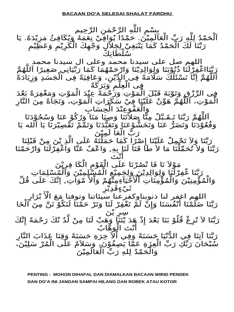 Bacaan Doa 2024 | PDF