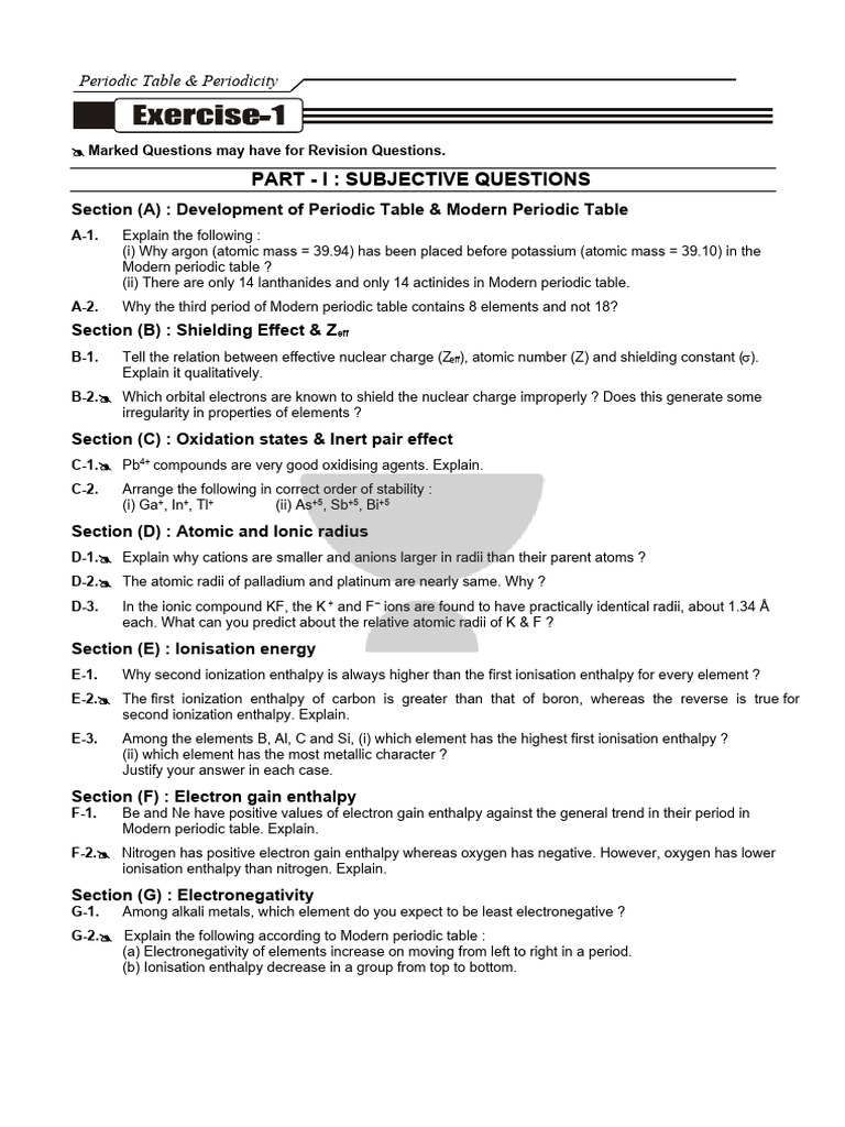 Periodic Table & Periodicity | PDF | Periodic Table | Ion