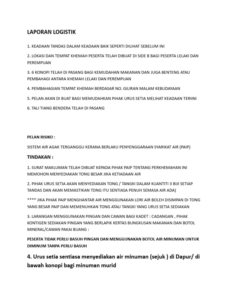 LAPORAN LOGISTIK | PDF