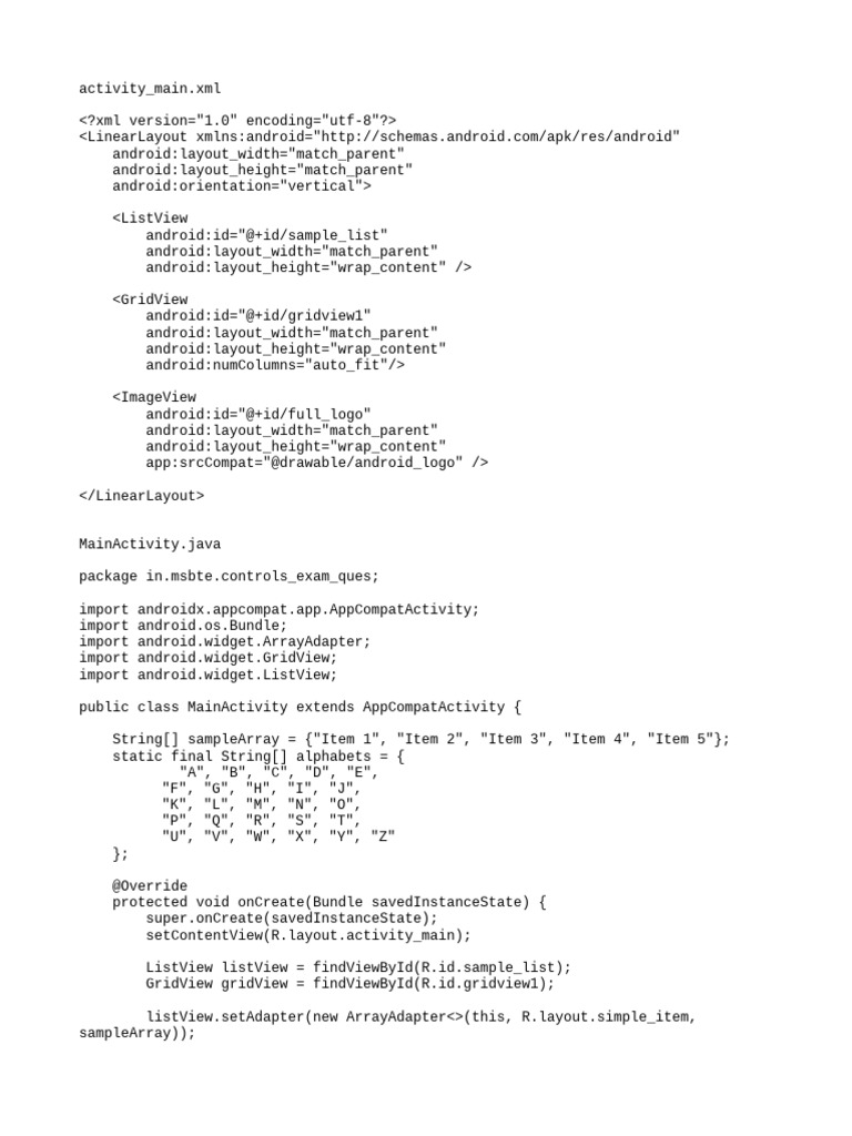 ListView_GridView_ImageView | PDF