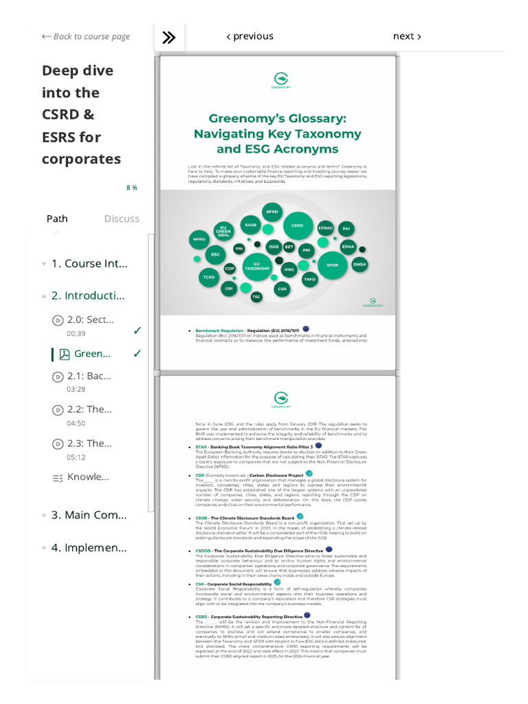 Greenomy's Glossary - Navigating ESG Acronyms | PDF
