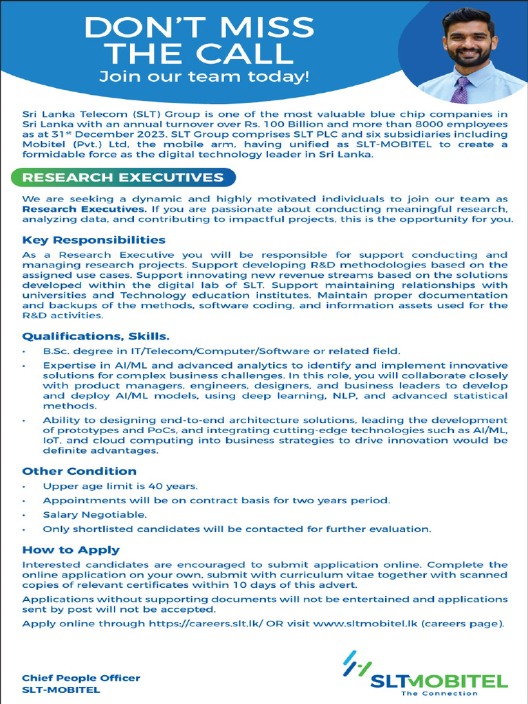 Research Executive SLT Mobitel | PDF